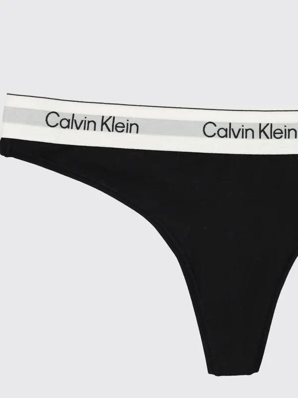 Calvin Klein Cotton And Modal Blend Thong With Logo Waistband