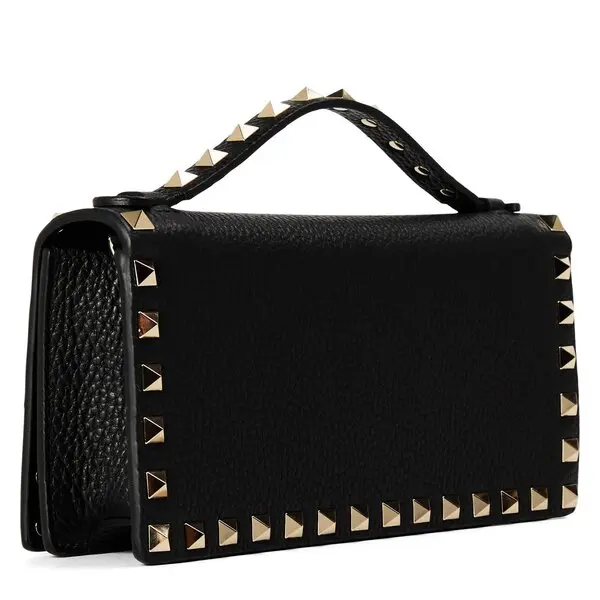 Valentino Garavani Grained Leather Clutch Decorated