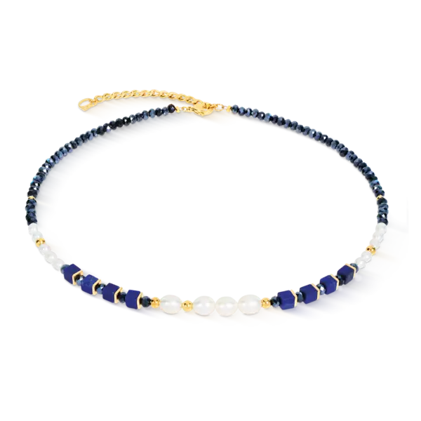 COEUR DE LION Necklace Cosmic Pearls Midnight Gold - Blue