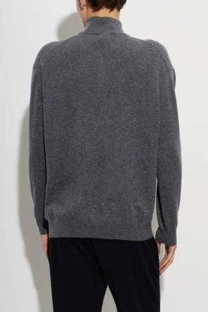 LISA YANG Augustus Half-zip Knitted Sweater - Grey