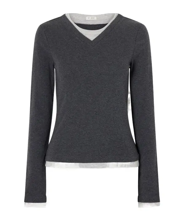 ST. AGNI Crew Neck Long-sleeve T-shirt