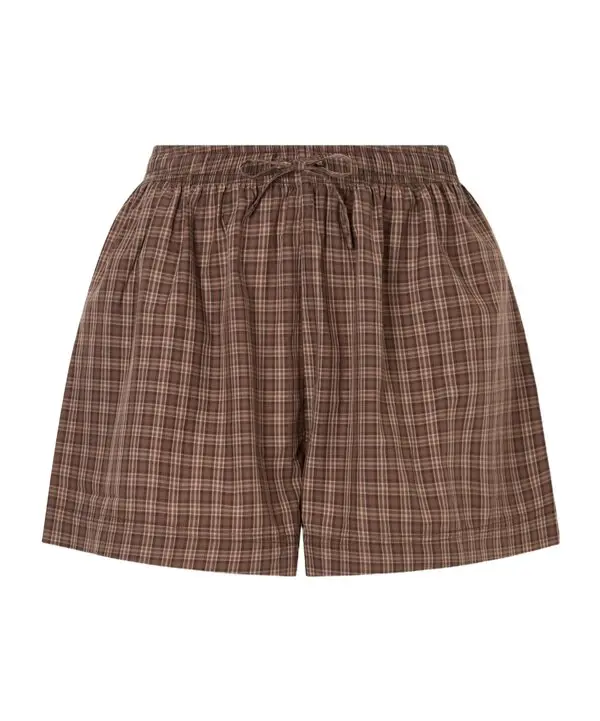 TEKLA Plaid Cotton Shorts