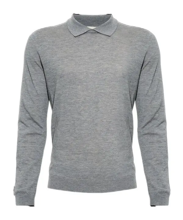 LISA YANG Torin Polo Knitted Top - Gray