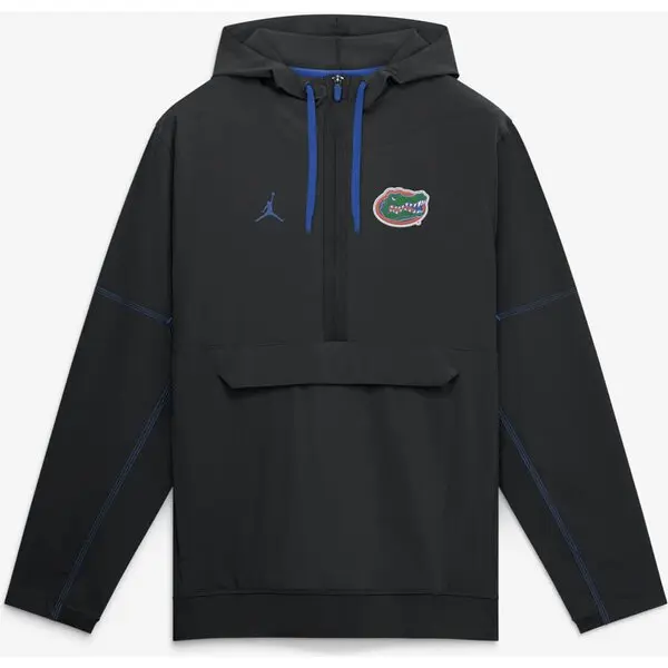 JORDAN BRAND Florida Gators 2026 Sideline Anorak Half-zip Hooded Jacket - Black