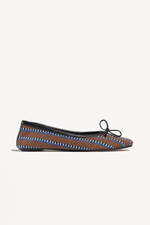 AMAMBAIH Paz Round-toe Flexible Sole Ballet Flats - Choco Blue