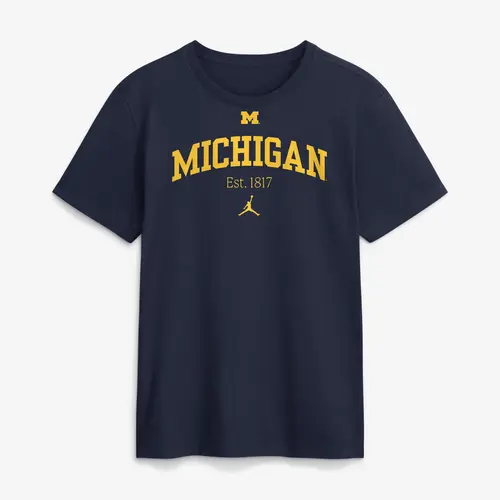 JORDAN BRAND Michigan Wolverines Academic Arch T-shirt - Navy