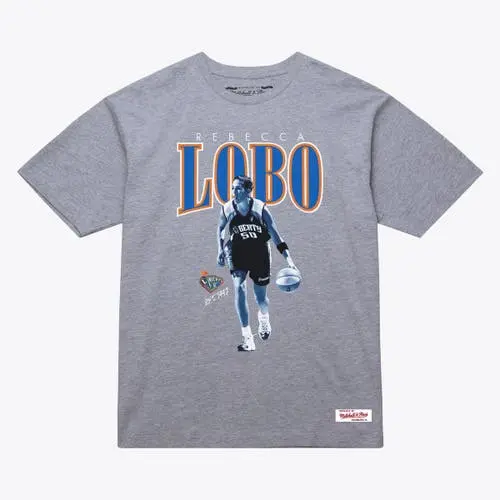 Mitchell & Ness Rebecca Lobo New York Liberty Player Boyfriend T-shirtcourt Origins - Heather Gray