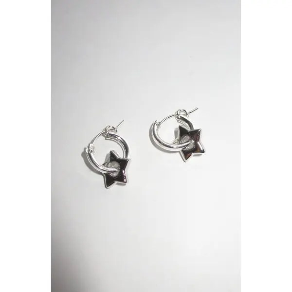 RIMOR JEWELRY Lil Star Hoop Earrings - Silver