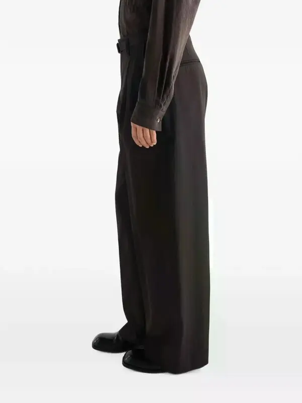 LEMAIRE Wide Pleated Pants In Wool Gabardine