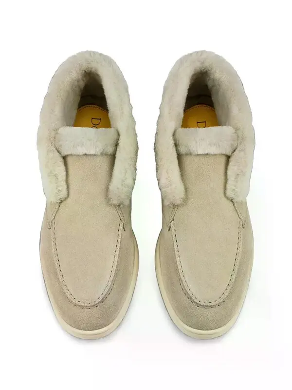 DOUCAL'S Shearling-trim Suede Desert Boots