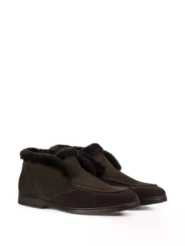 DOUCAL'S Shearling-trim Suede Desert Boots