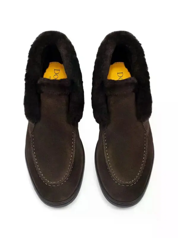 DOUCAL'S Shearling-trim Suede Desert Boots