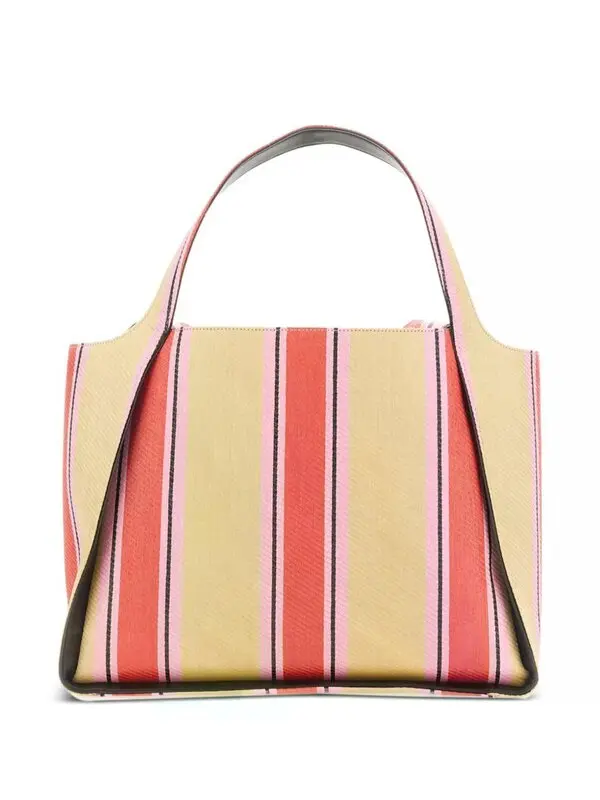 Stella McCartney Perforated Logo Striped Tote Bag