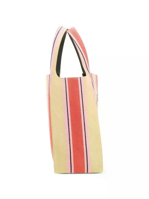 Stella McCartney Perforated Logo Striped Tote Bag