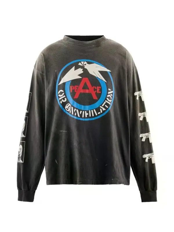 SAINT MXXXXXX Graphic-print Long-sleeve T-shirt
