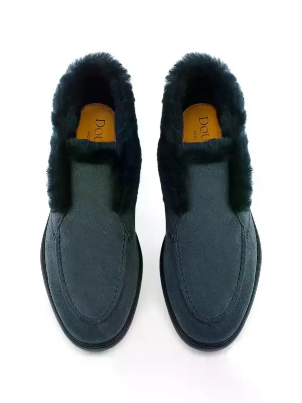 DOUCAL'S Shearling-trim Suede Desert Boots