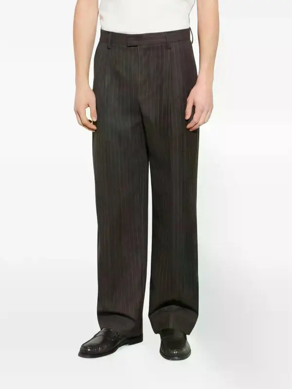 PAOLO PECORA Pinstripe-pattern Pleated Tailored Trousers