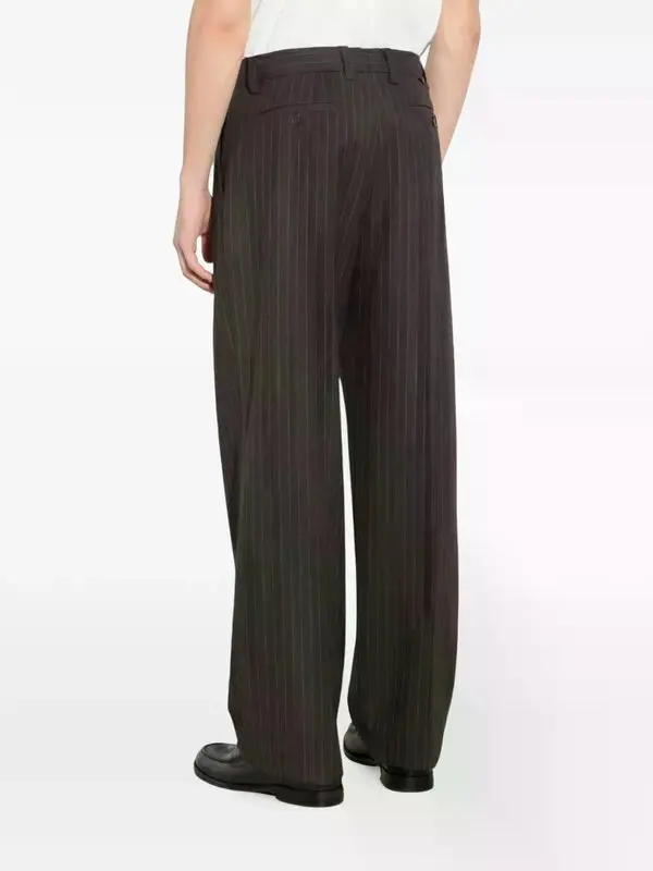 PAOLO PECORA Pinstripe-pattern Pleated Tailored Trousers