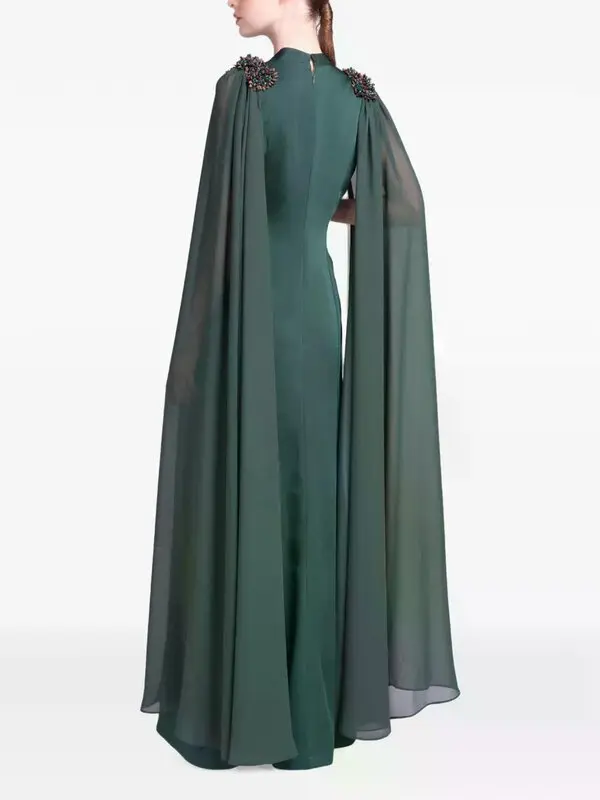 BARUNI Diala Embellished Cape-sleeve Maxi Dress