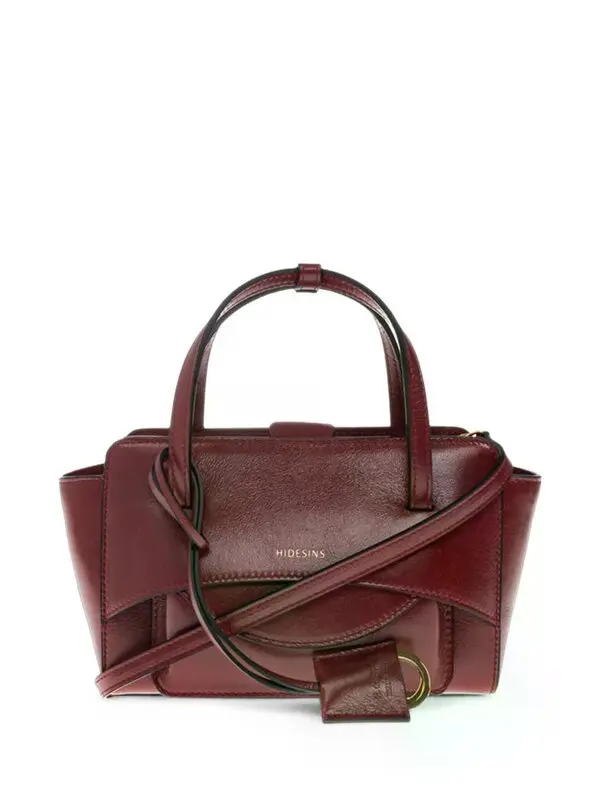 HIDESINS Small Flap Leather Tote Bag - Red