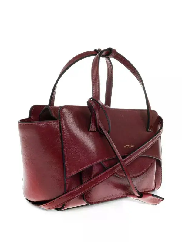 HIDESINS Small Flap Leather Tote Bag - Red
