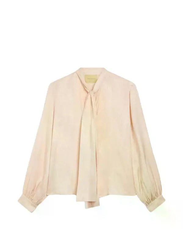 Momoni Dryas Animalier Jacquard Pussy-bow Shirt - Neutrals