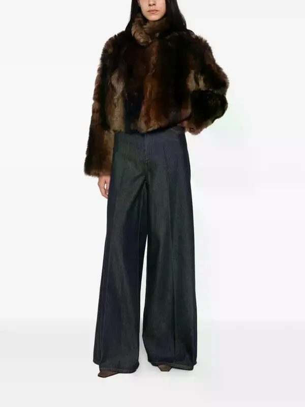 Max Mara Contrast-stitch Wide-leg Jeans
