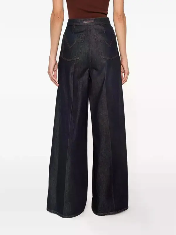 Max Mara Contrast-stitch Wide-leg Jeans