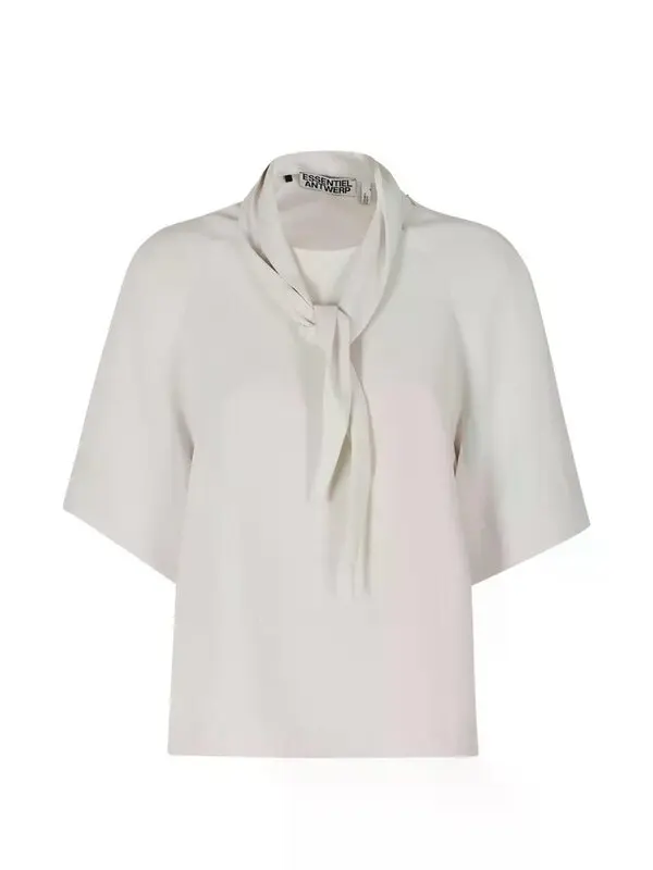 Essentiel Antwerp Kassie Tie-neck T-shirt - Neutrals