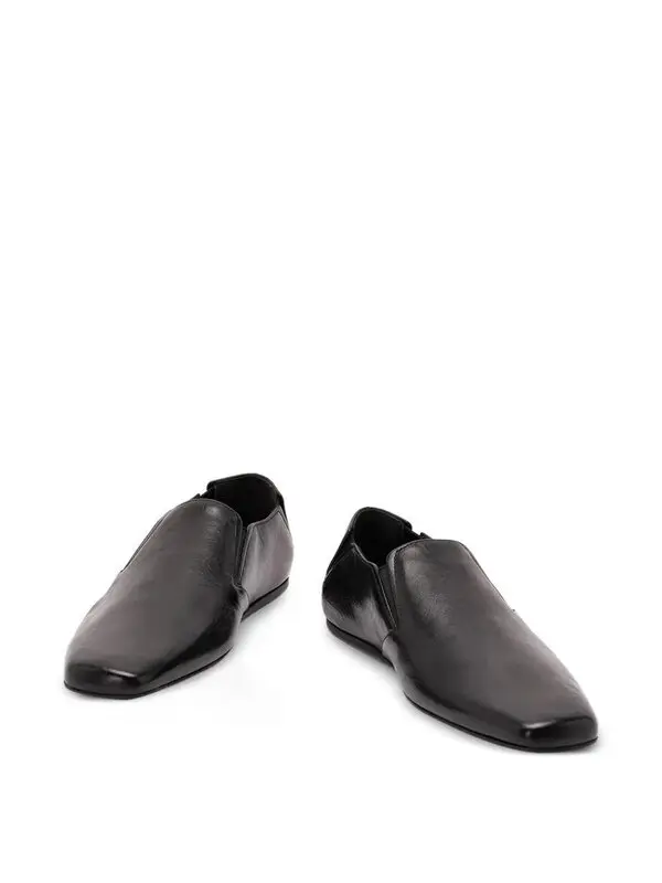 Gucci Square-toe Leather Loafers