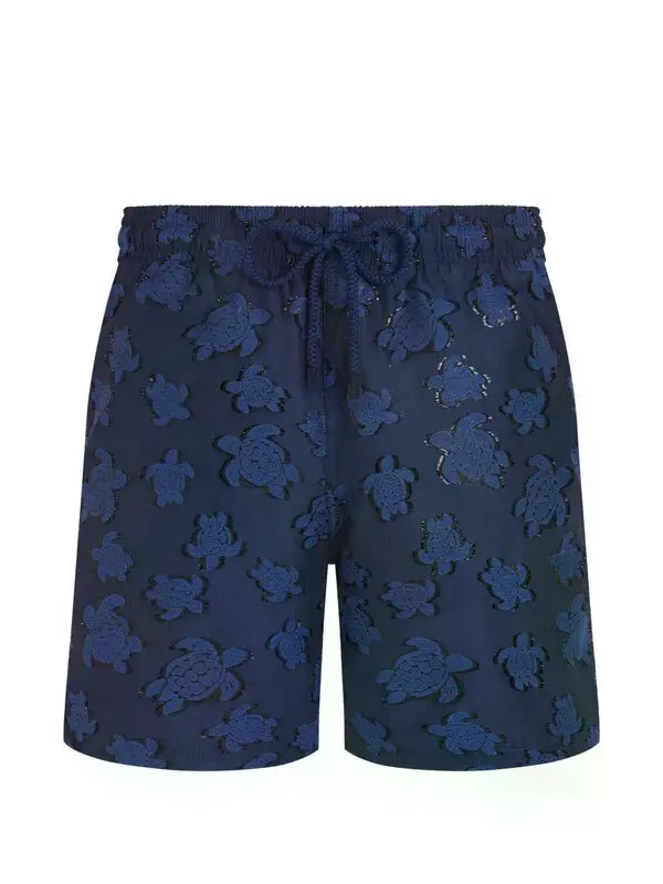 Vilebrequin Ronde Des Tortues Jacquard Swim Shorts - Blue