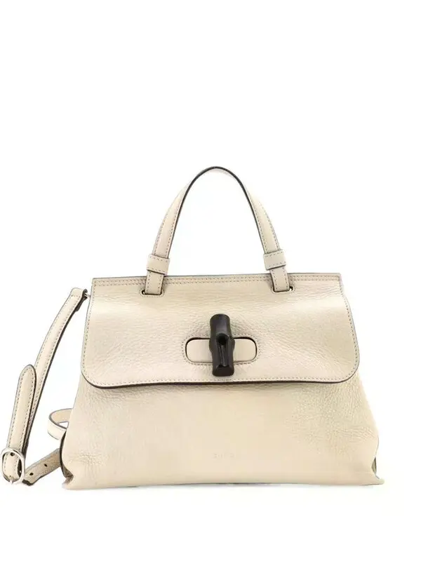 Gucci Bamboo Daily Top Handle Bag Leather Small Satchel