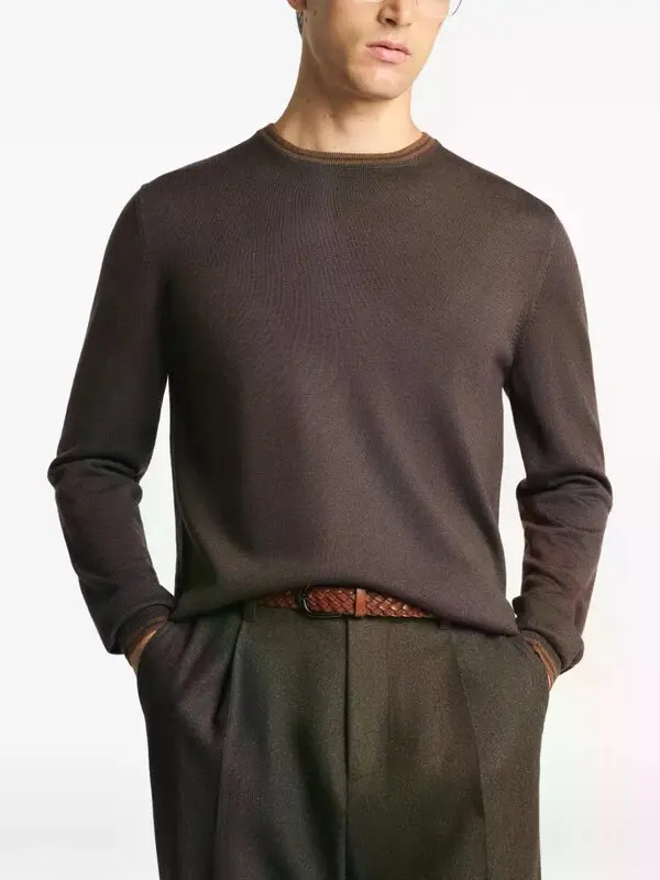 FAY Elbow-patch Crew-neck Sweater