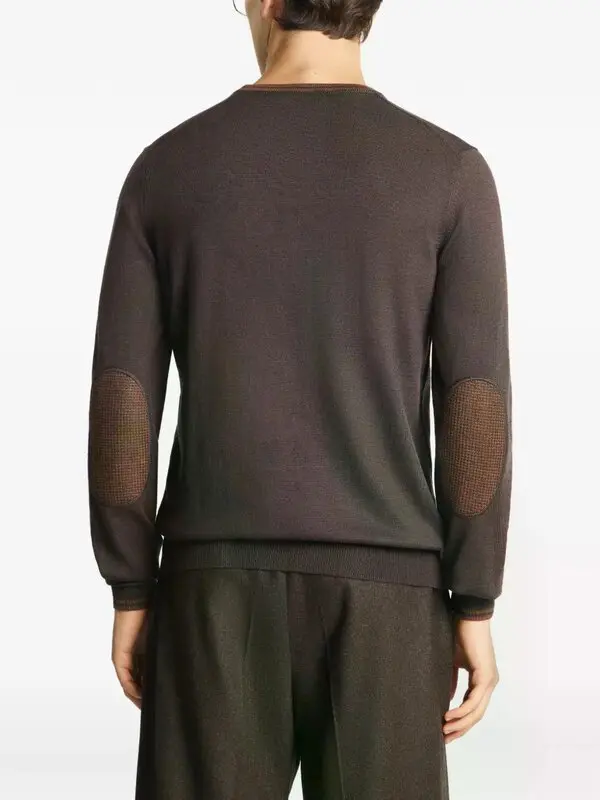 FAY Elbow-patch Crew-neck Sweater