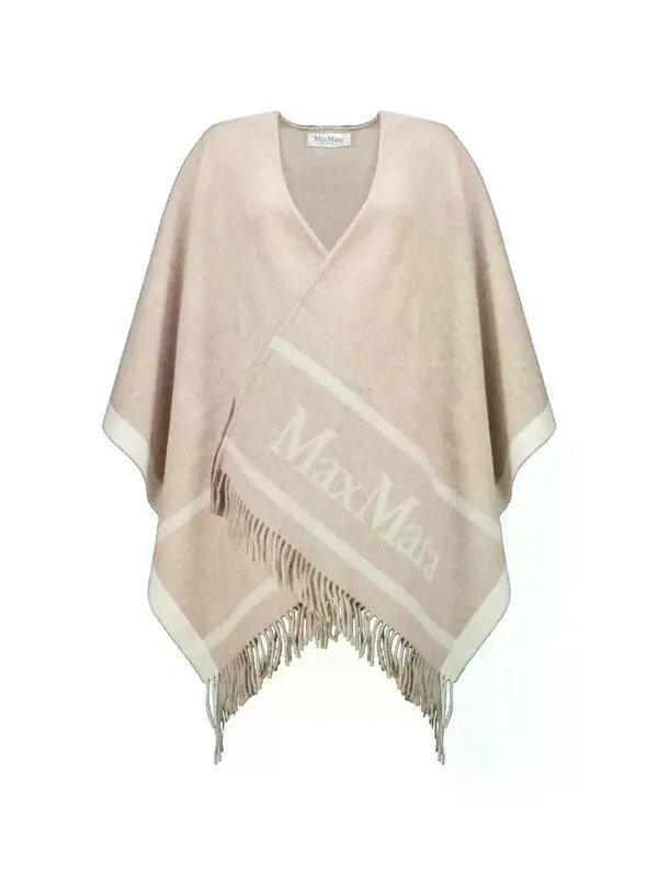 Max Mara Logo-print Fringed Poncho