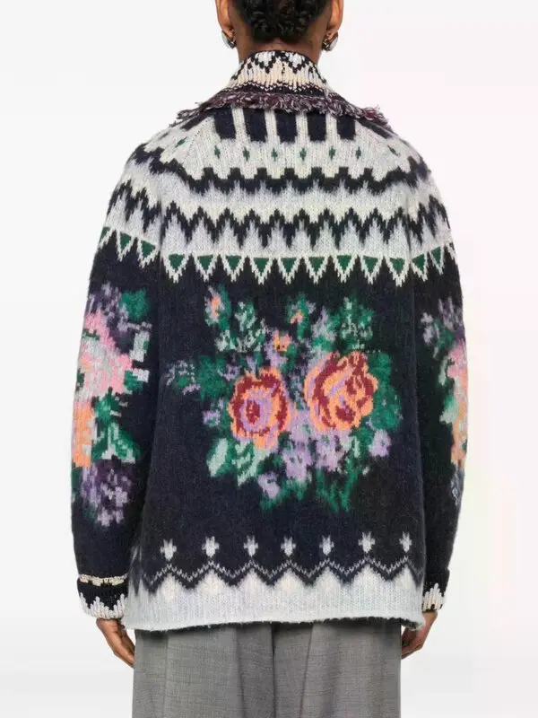 FORTE_FORTE Geometric-pattern Cardigan