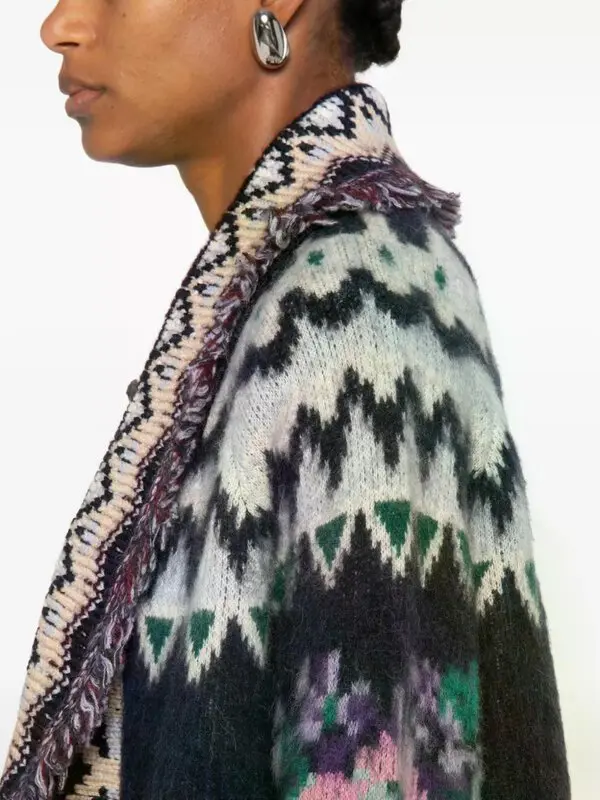 FORTE_FORTE Geometric-pattern Cardigan