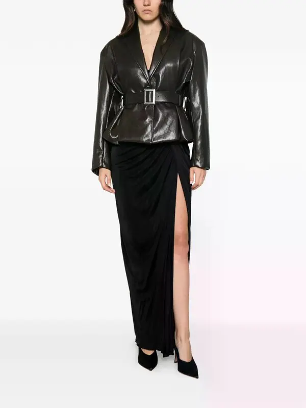 Balmain Draped Side-slit Skirt
