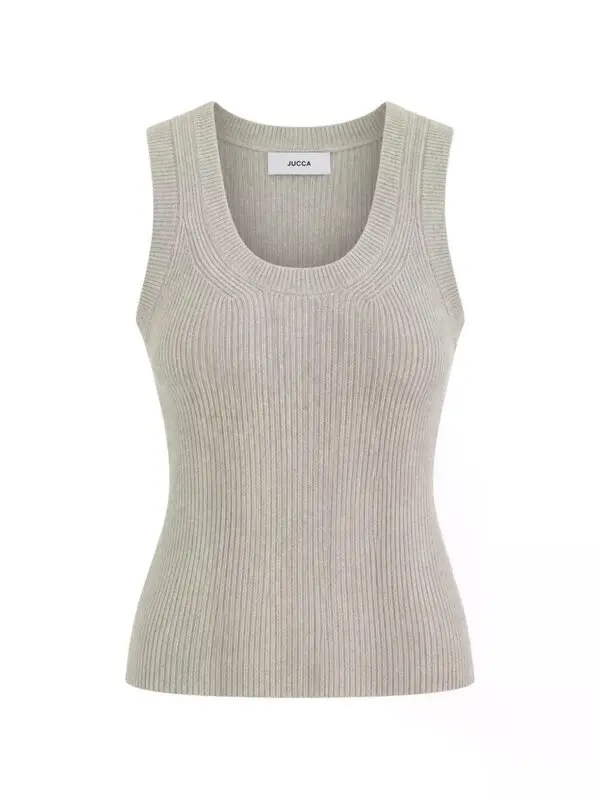 JUCCA Ribbed-knit Scoop-neck Top