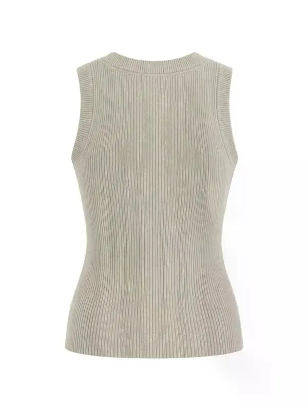 JUCCA Ribbed-knit Scoop-neck Top