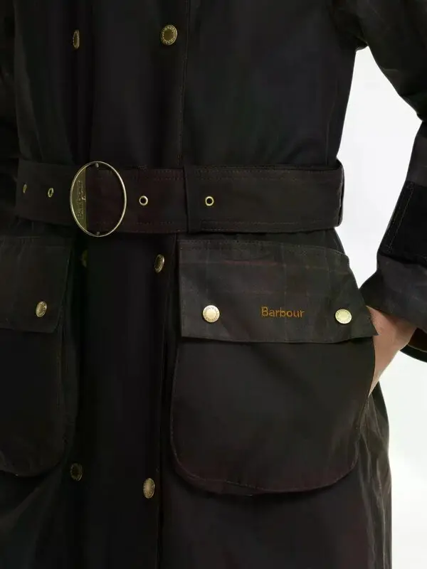 Barbour Check-pattern Belted Coat