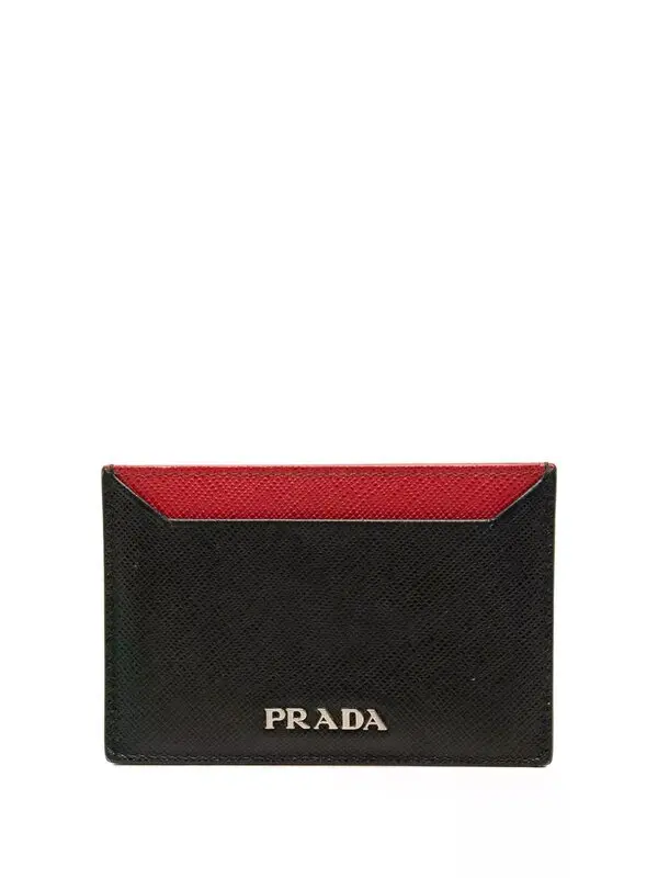 Prada 2013-2026 Bicolor Saffiano Card Holder