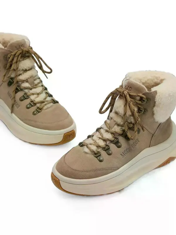 Moon Boot Moon247 City Sherling Mid Beige Sneakers - Neutrals