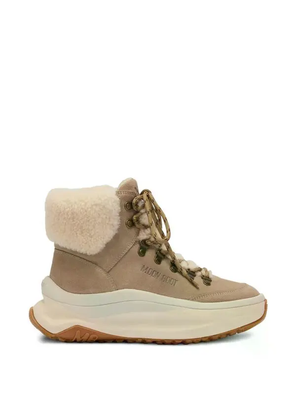Moon Boot Moon247 City Sherling Mid Beige Sneakers - Neutrals