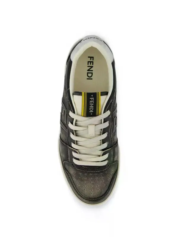 Fendi Distressed-effect Ff Logo Sneakers