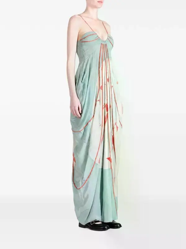 YANGKEHAN Floral-print Silk Maxi Dress