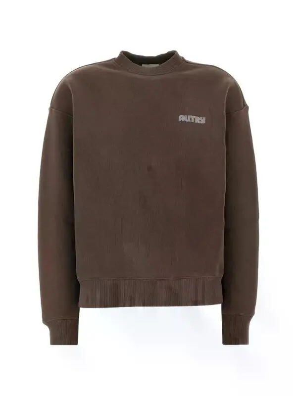 AUTRY Record Logo-embroidered Dropped-shoulder Sweatshirt - Brown