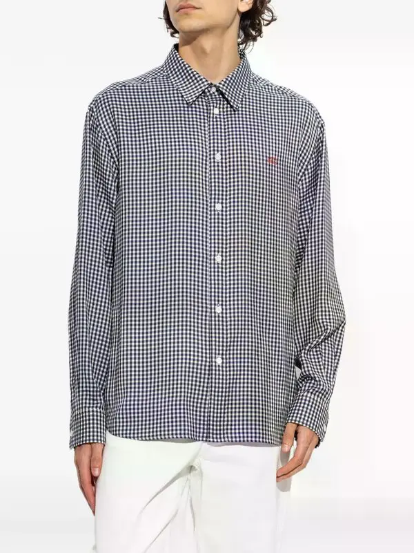Loewe Anagram-embroidered Gingham-check Shirt