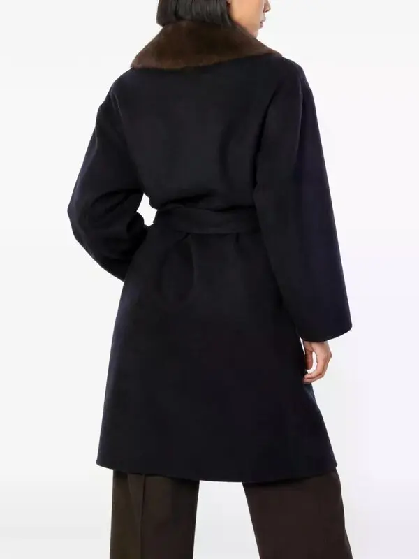 P.a.r.o.s.h Faux-fur Collar Belted Coat