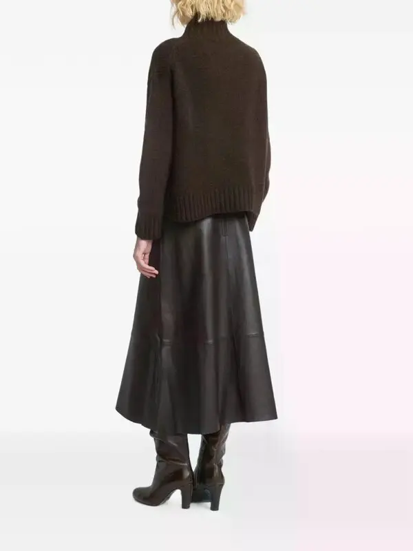 YVES SALOMON Lambskin Leather Maxi Skirt